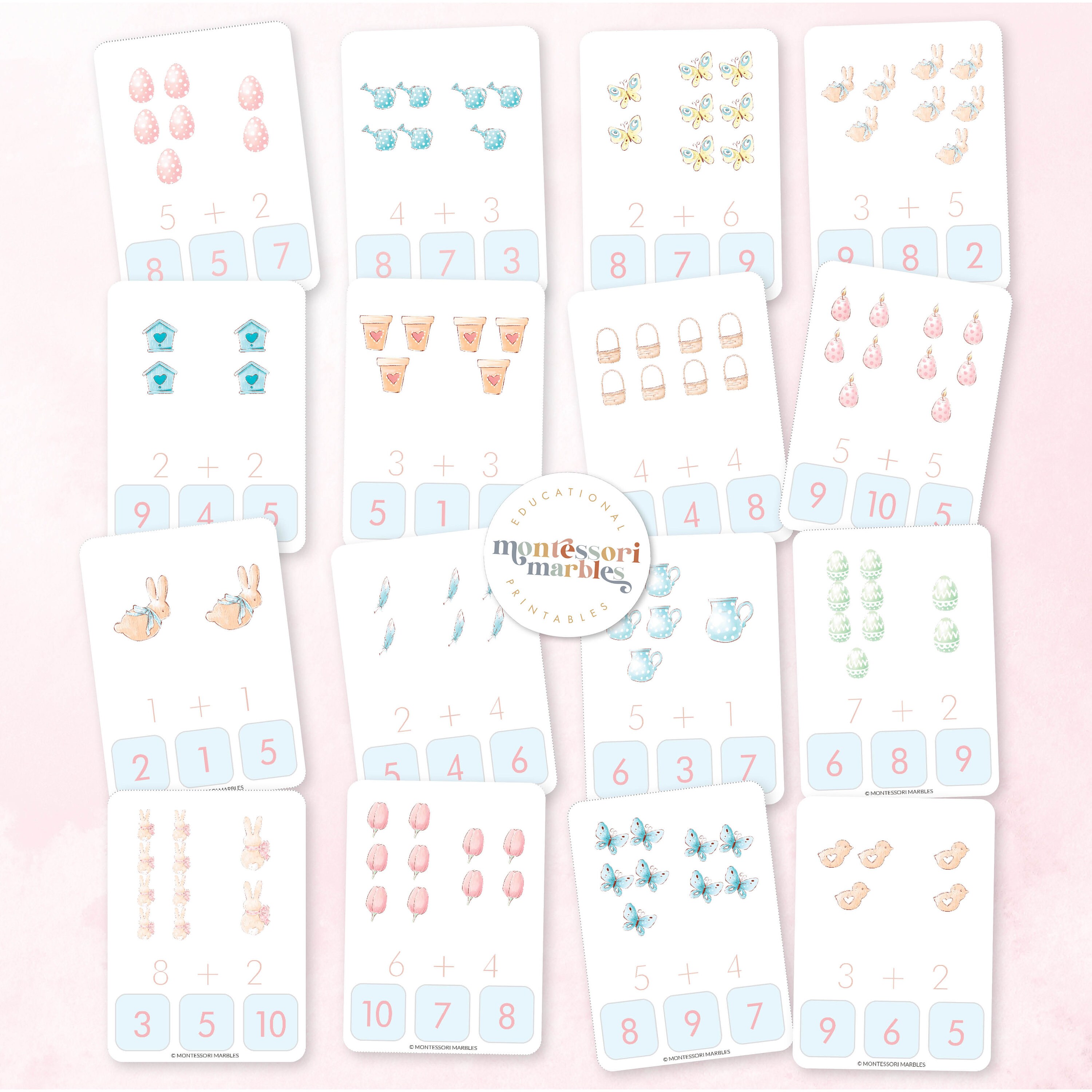 Easter Addition Clip Cards: Kindergarten Math (printable) - Etsy