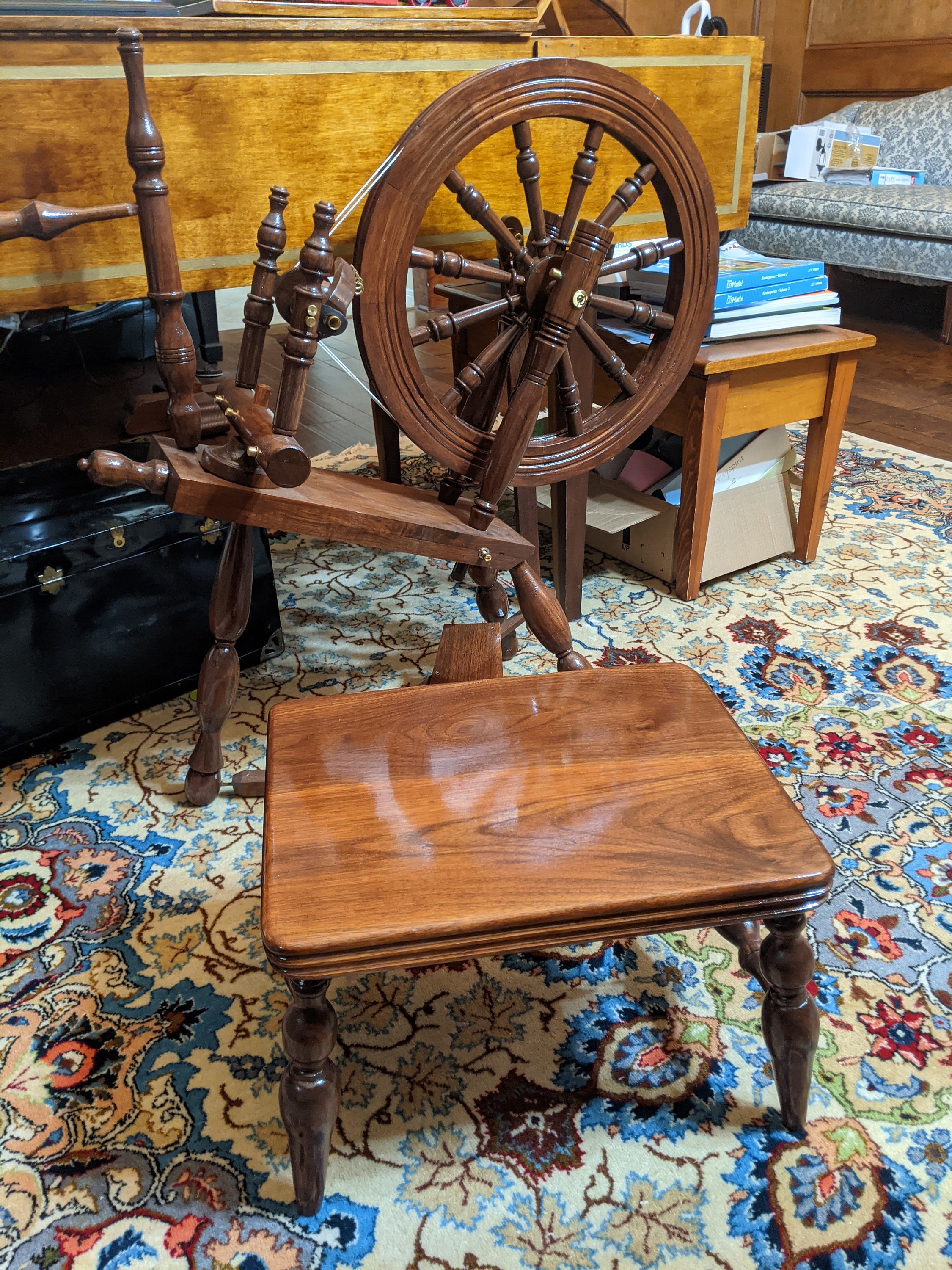 Spinning Wheel Bench - Etsy