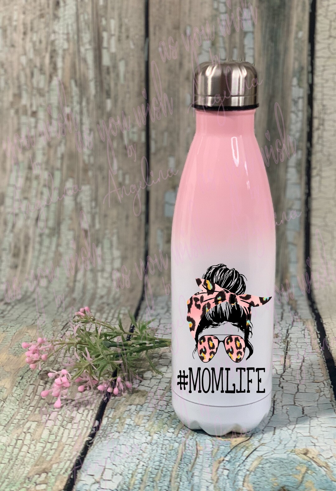 Momlife Water Bottle, Mom Life Stainless Steel Water Bottle, Ombre ...
