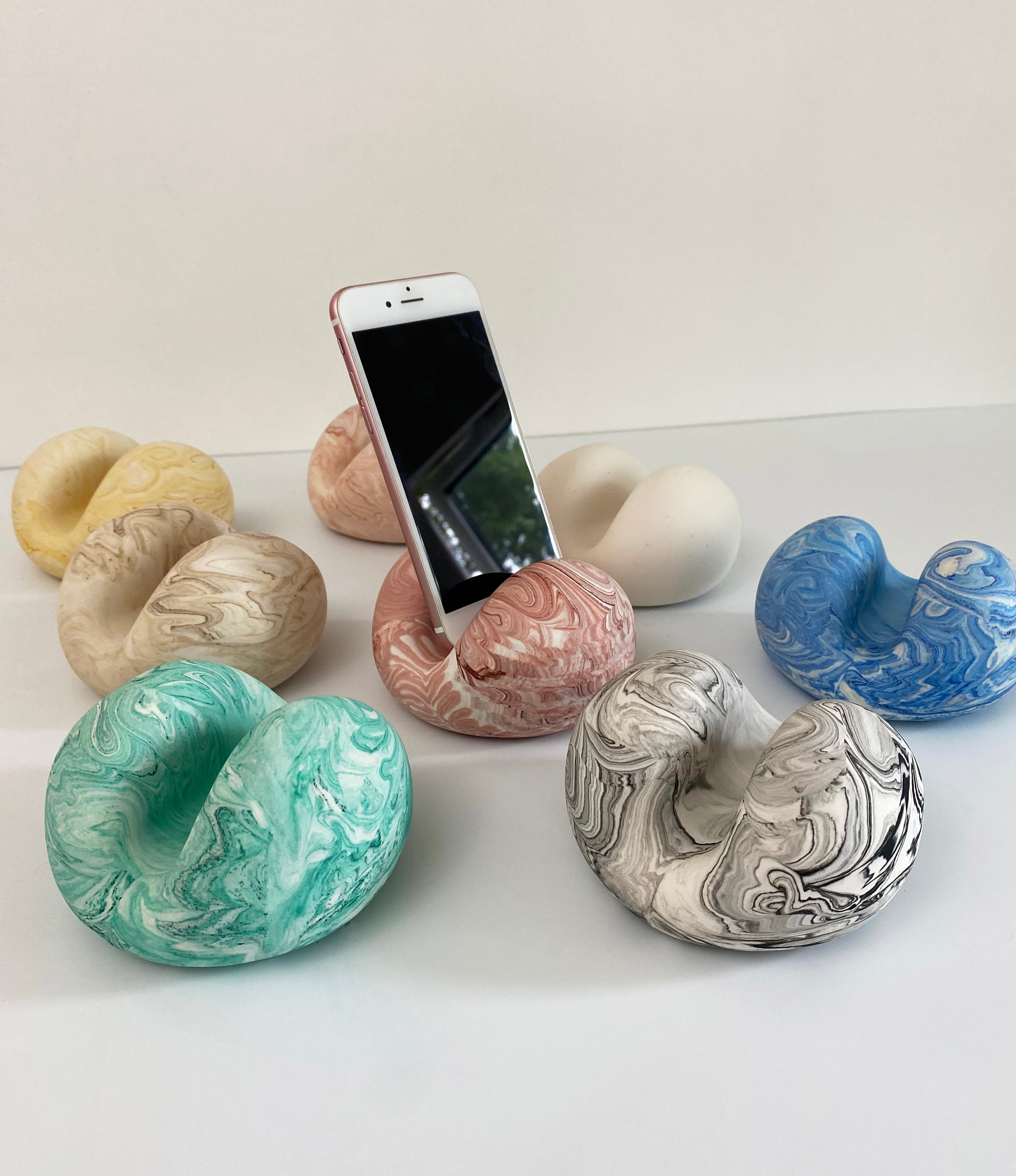 Handmade Phone Holder in Jesmonite Different Colours Unique and ...
