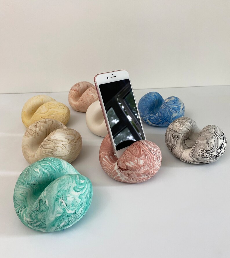 Handmade Phone Holder in Jesmonite Different Colours Unique and ...