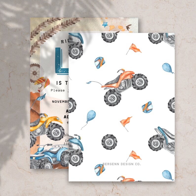 Digital Quad Birthday Invite, 4 Wheeler Birthday, Motocross Birthday ...