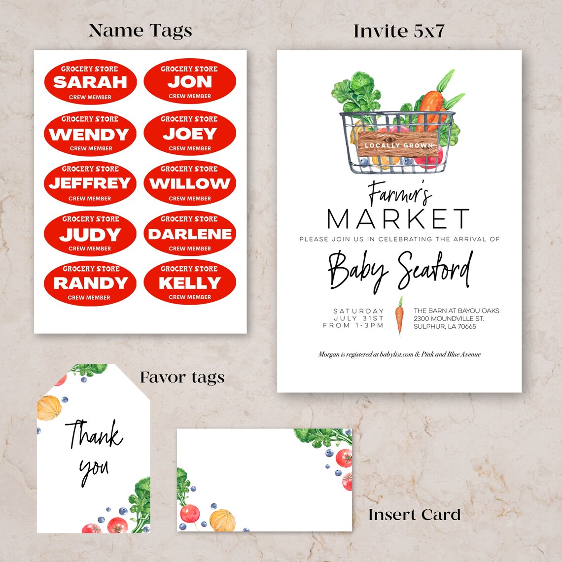 Digital Grocery Store Name Tag Template, Cricut Template, Printable ...