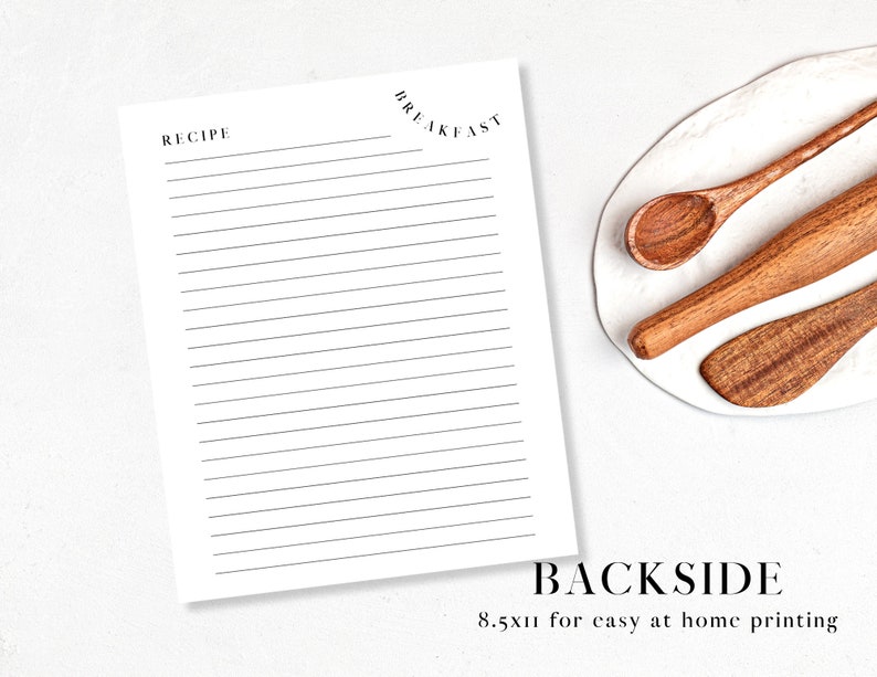 Digital Printable Recipe Sheets, Recipe Cards, Printable Recipe Cards ...
