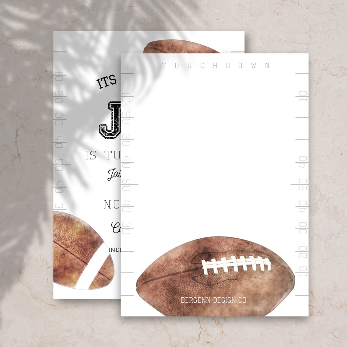 Digital Football Welcome Sign, First Down Birthday, Game Time Birthday ...