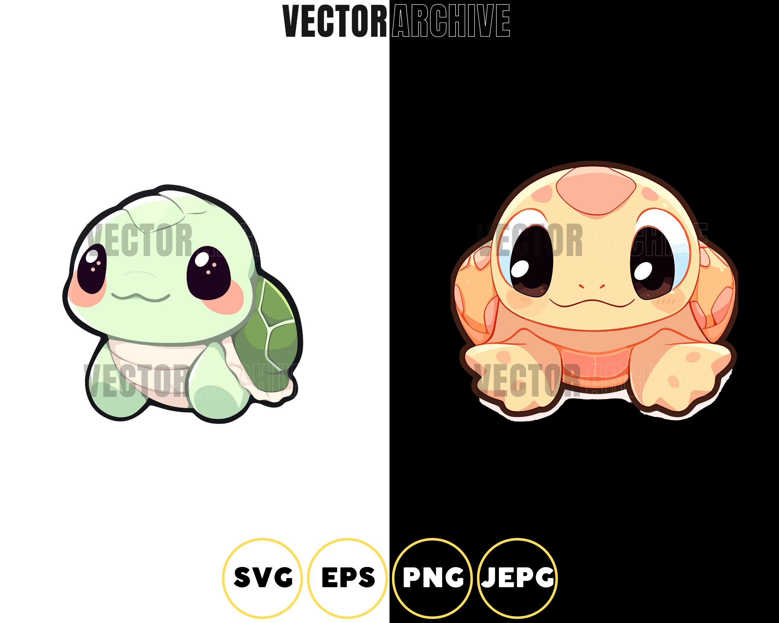 Cute Turtles Clipart Set Bundle Turtles Cliparts Baby Turtles Stickers ...