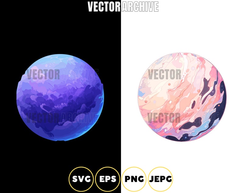 Planets Clipart Set Bundle Outer Space Solar System - Etsy