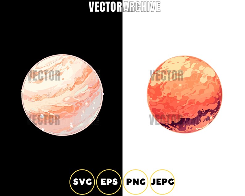 Planets Clipart Set Bundle Outer Space Solar System - Etsy