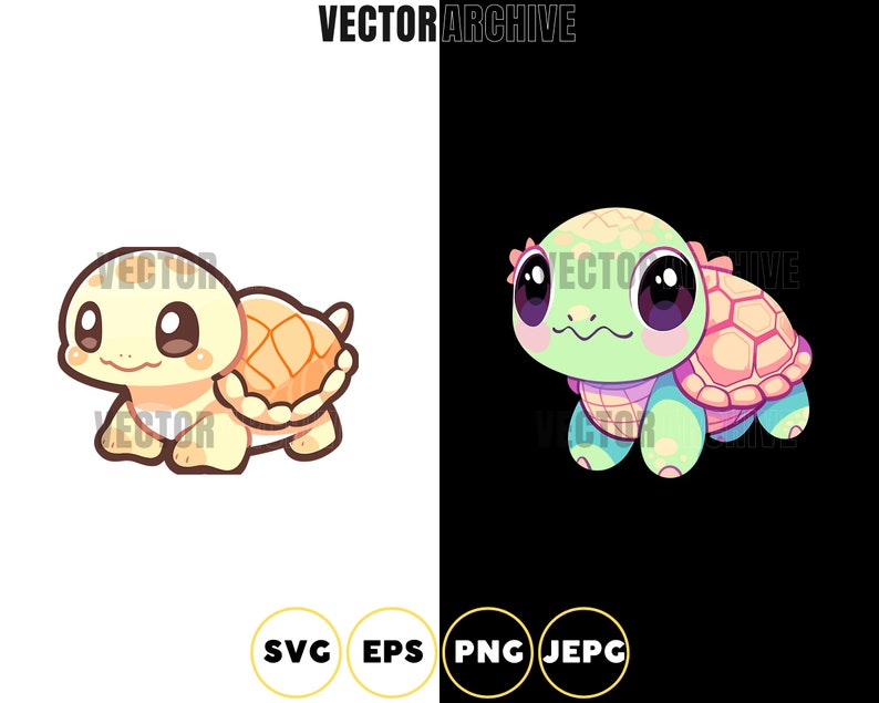 Cute Turtles Clipart Set Bundle Turtles Cliparts Baby Turtles Stickers ...