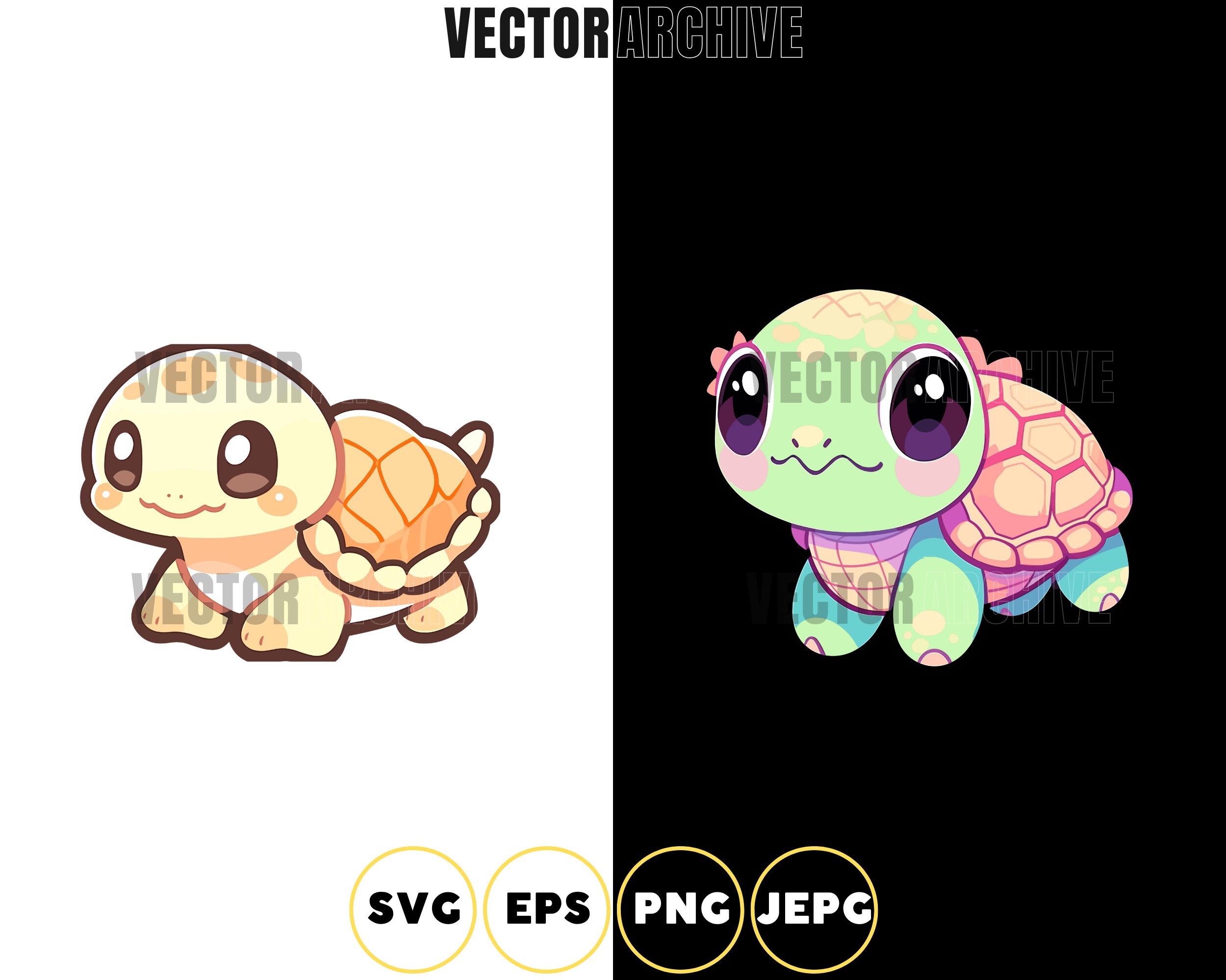 Cute Turtles Clipart Set Bundle Turtles Cliparts Baby Turtles Stickers ...