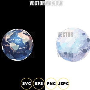 Planets Clipart Set Bundle Outer Space Solar System - Etsy