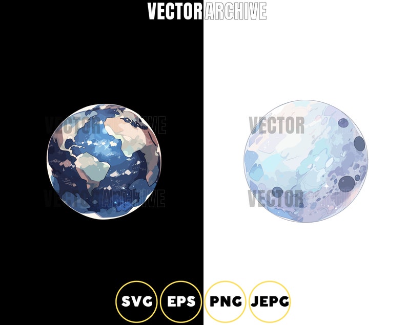 Planets Clipart Set Bundle Outer Space Solar System - Etsy