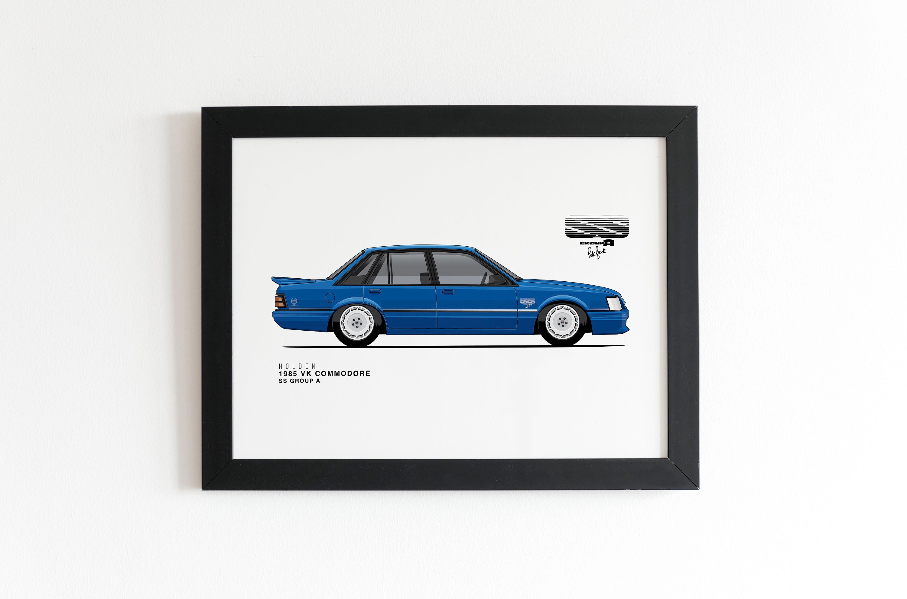 Holden VK SS Group A (blue) - Classic Car Illustration - Printable Art ...