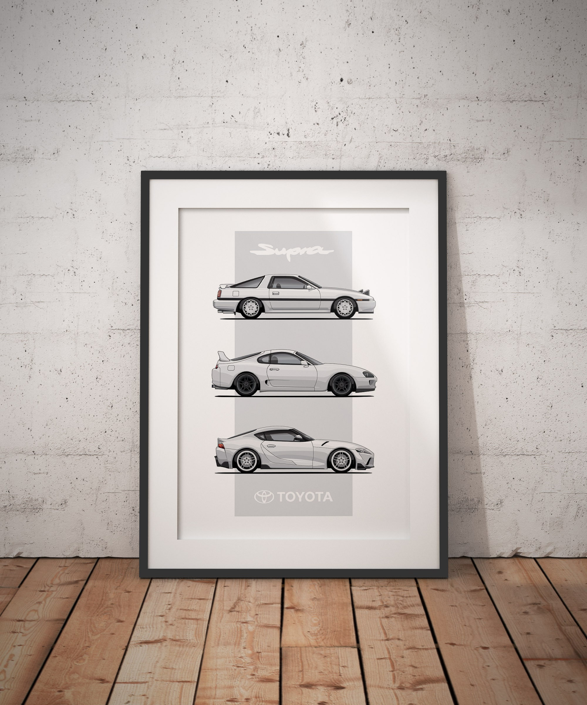 Toyota Supra Through the Years - Classic Car Illustration - Printable ...