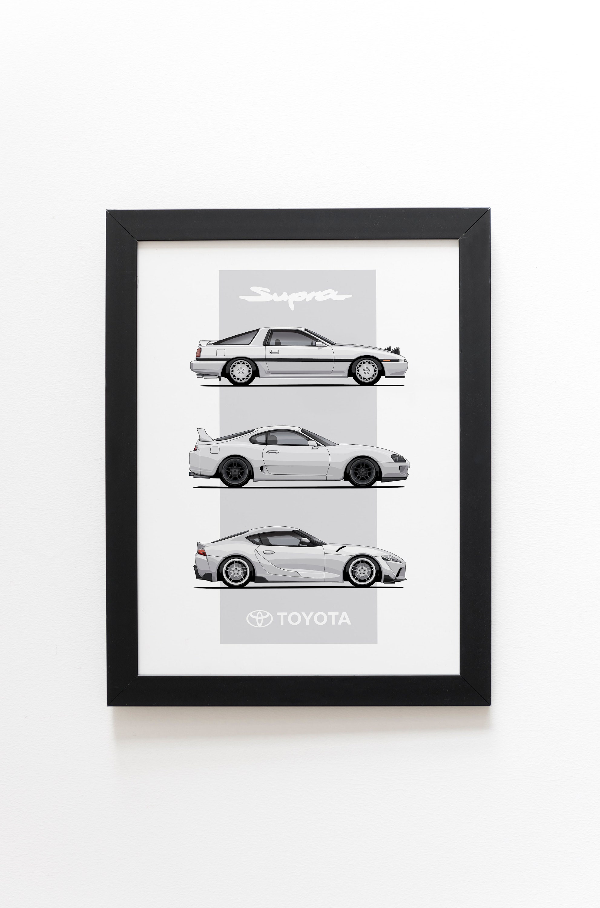 Toyota Supra Through the Years - Classic Car Illustration - Printable ...