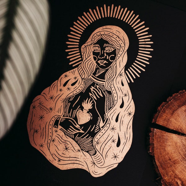 Linocut People Print - Etsy