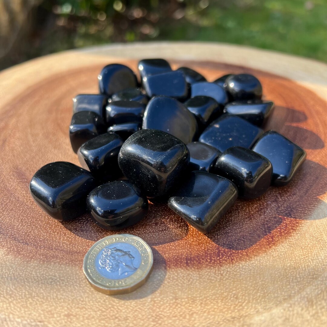 Black Obsidian Tumble Stone, Protection, Grounding, Gift for Witch ...