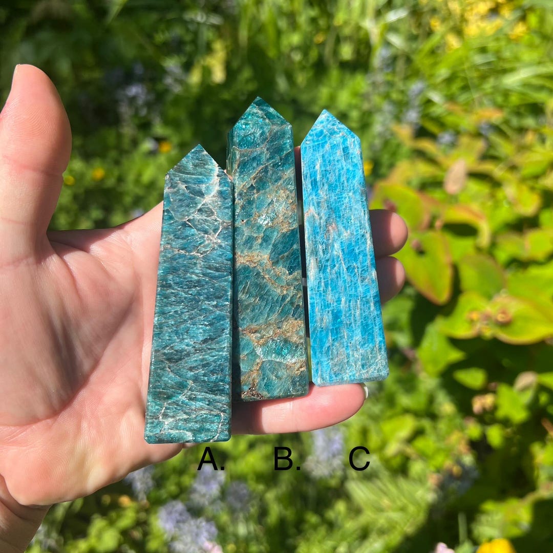 Blue Apatite Points, Towers, Obelisks, Natural Blue Stone, Healing ...