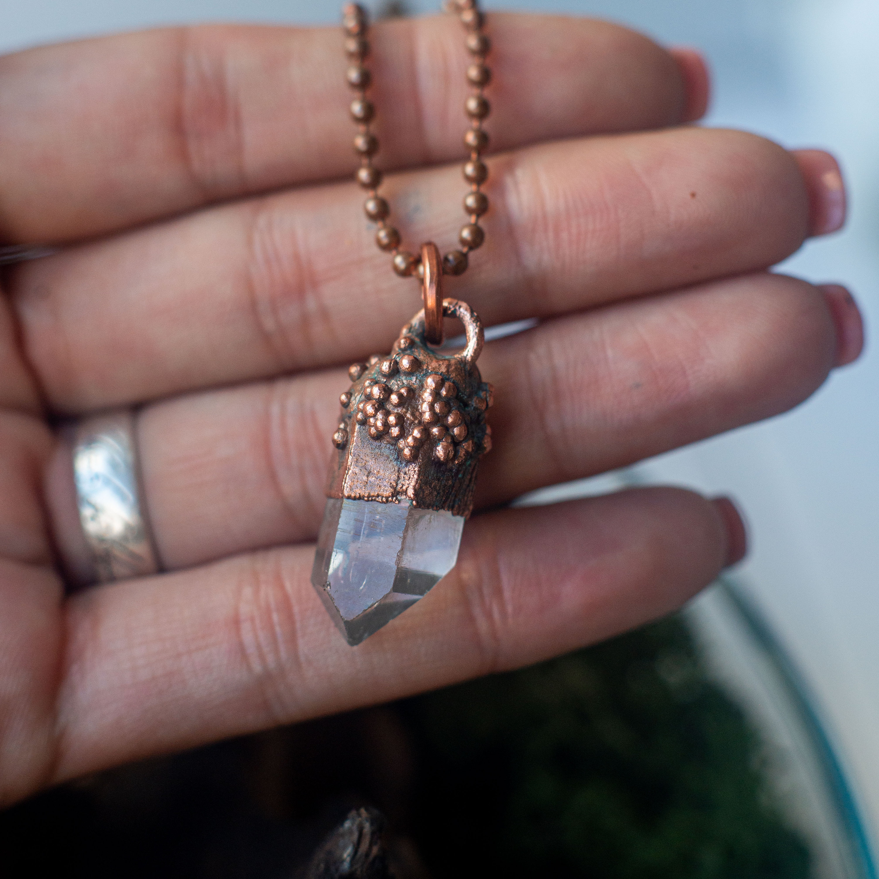 Copper Pendant Jewelry With Quartz Gift for Woman Jewelry - Etsy