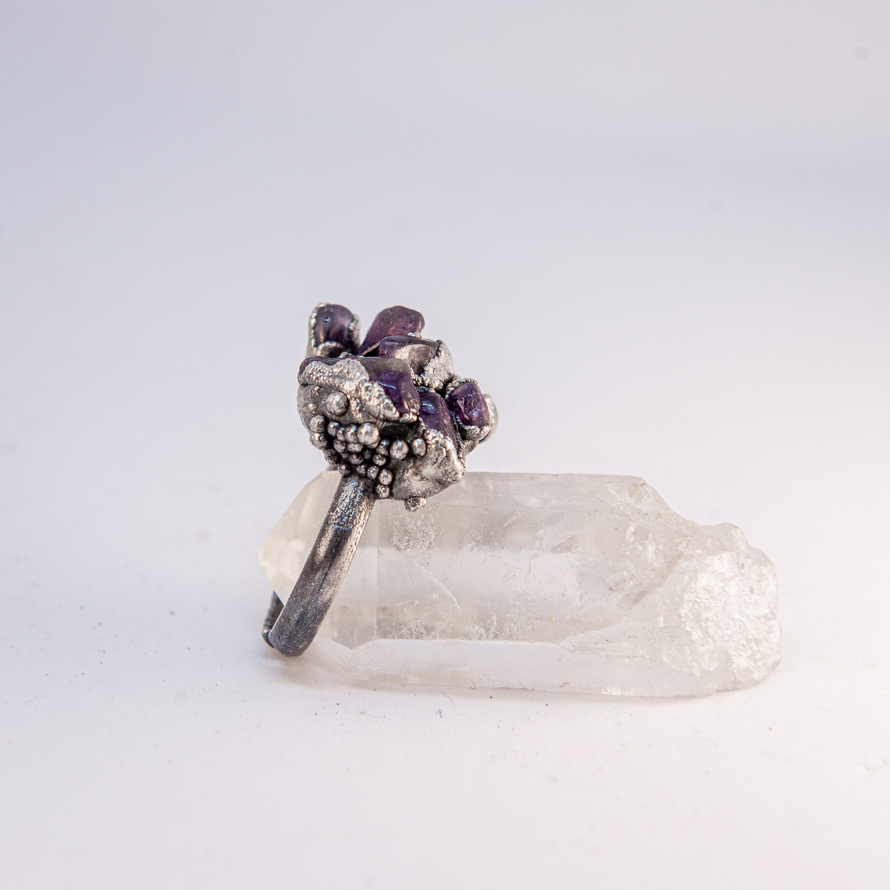 Silver ring jewelry with 9 amethystgift for womanamethyst | Etsy