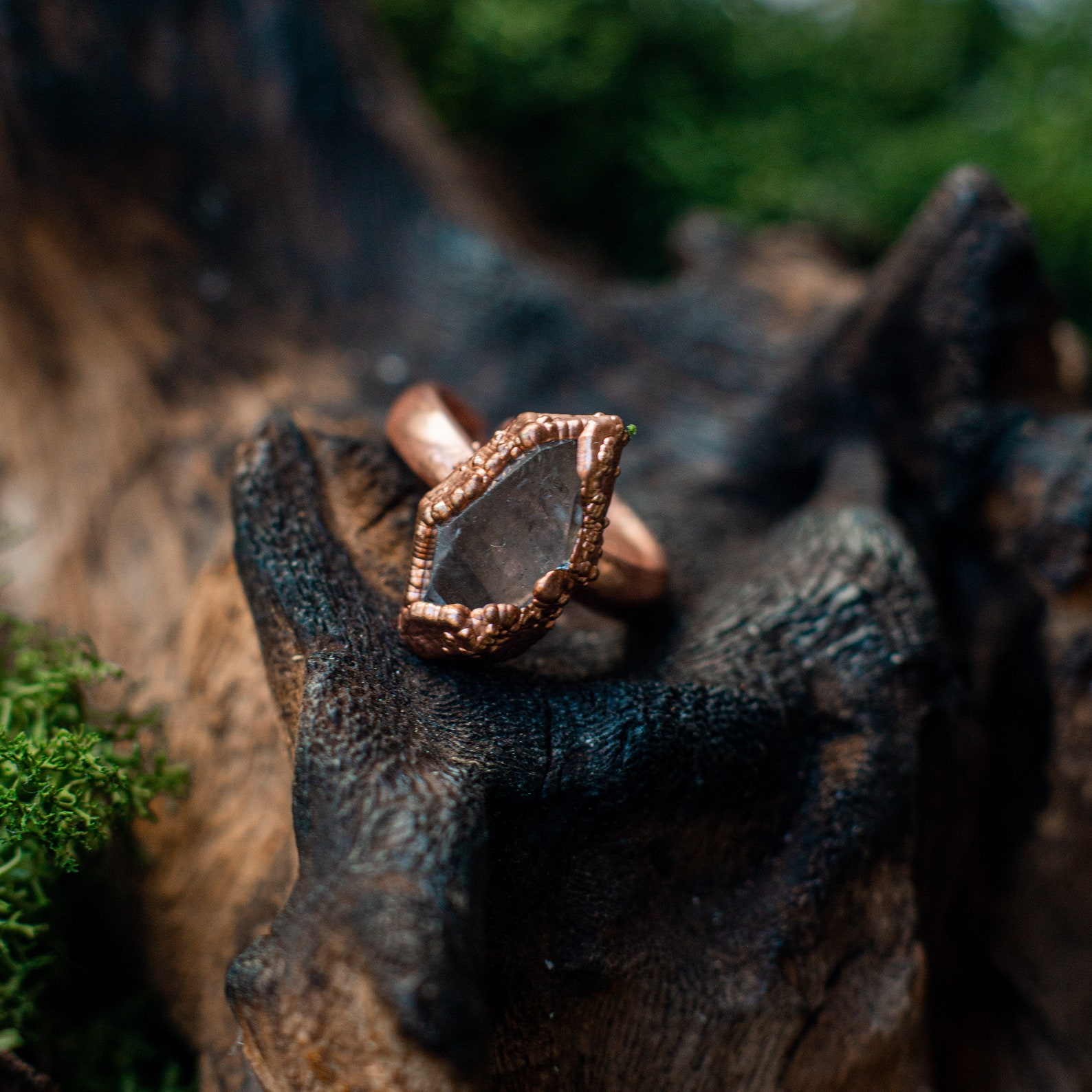 Copper Jewelry Ring With Quartz gift to a Woman Jewelry - Etsy