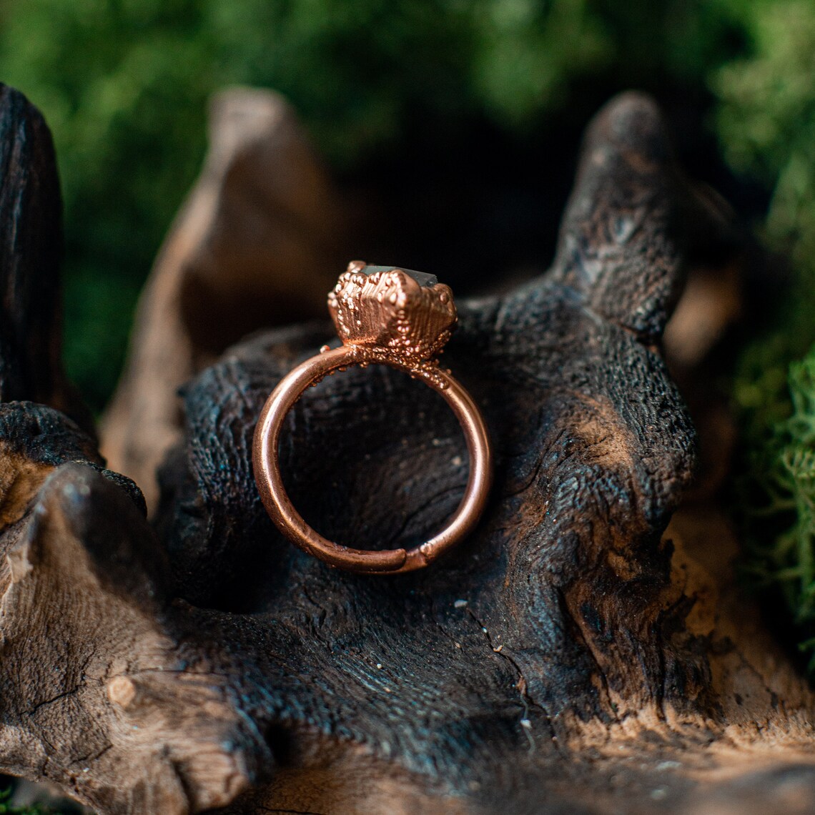 Copper jewelry ring with quartz gift to a woman Jewelry | Etsy