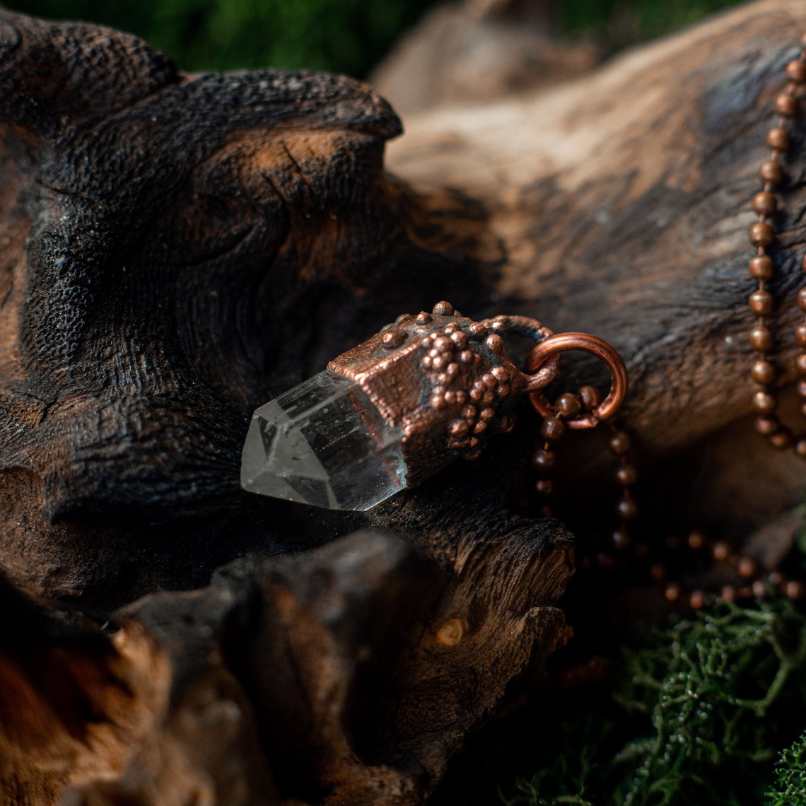 Copper Pendant Jewelry With Quartz Gift for Woman Jewelry | Etsy