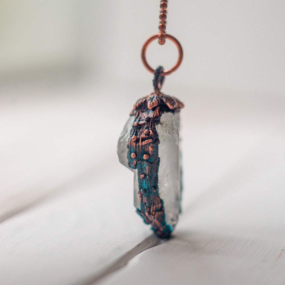 Copper Pendant Jewelry With Quartz Gift for Woman Jewelry | Etsy