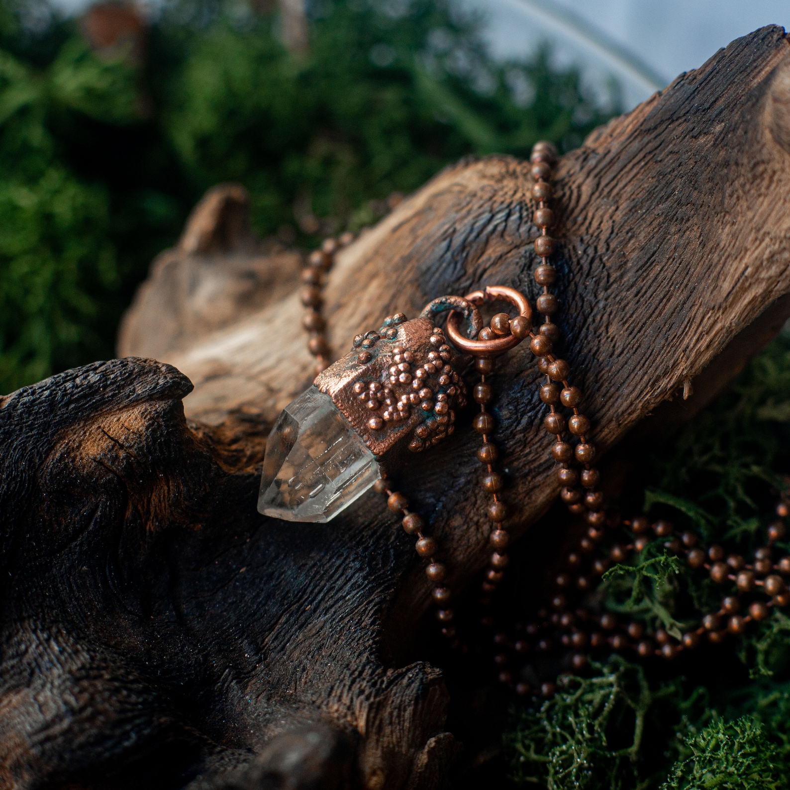 Copper Pendant Jewelry With Quartz Gift for Woman Jewelry - Etsy