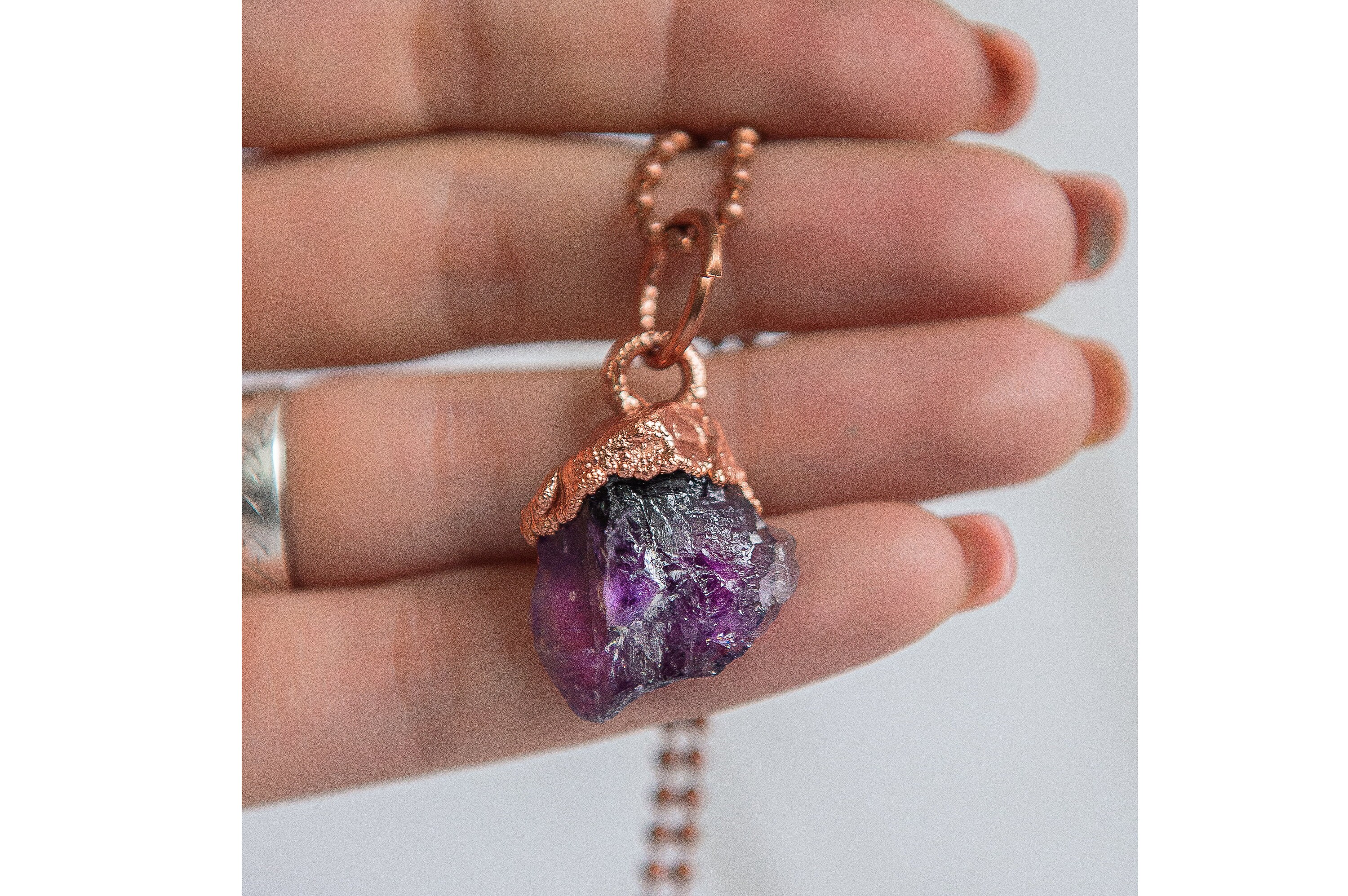 Copper Pendant Jewelry With Raw Amethystgift for - Etsy