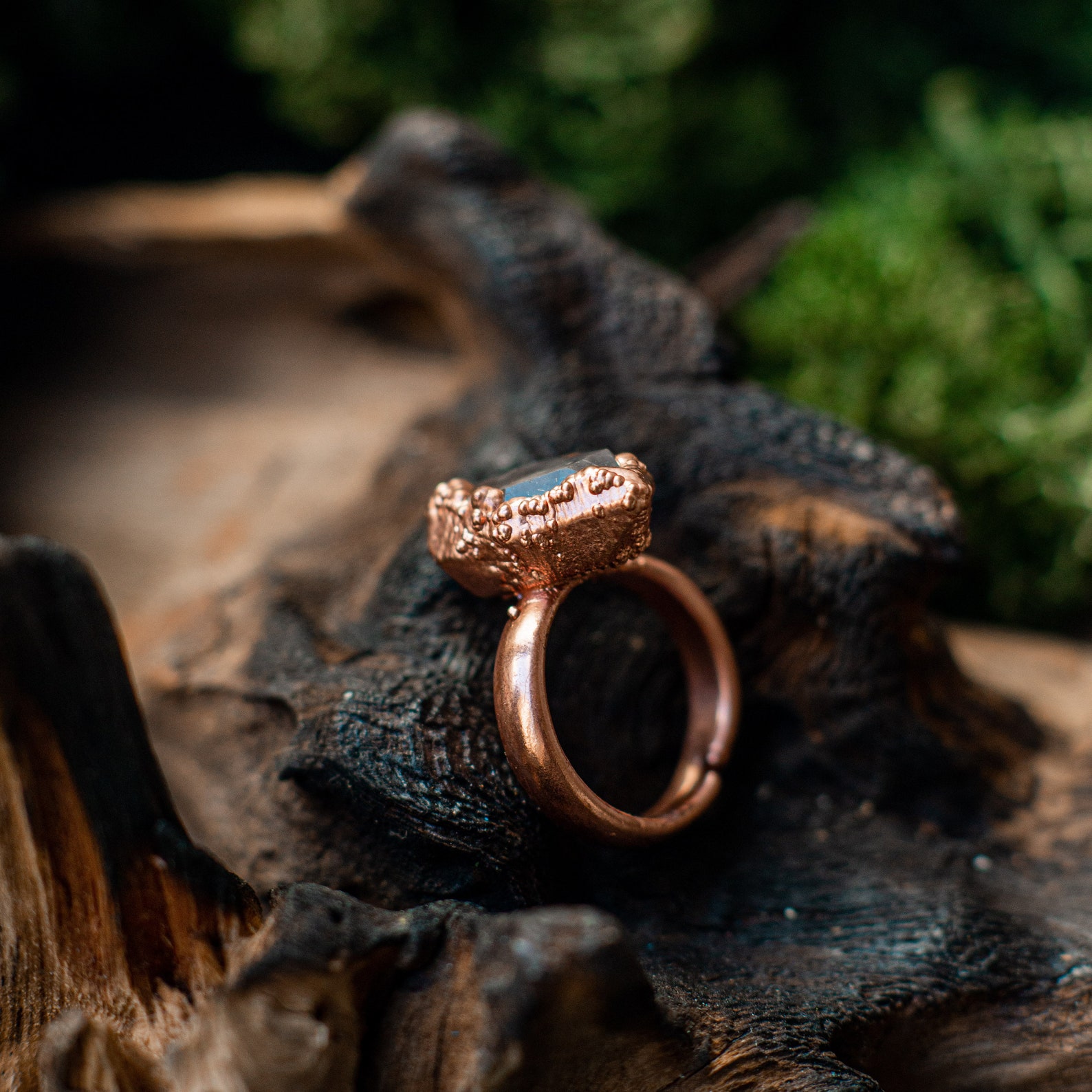 Copper jewelry ring with quartz gift to a woman Jewelry | Etsy