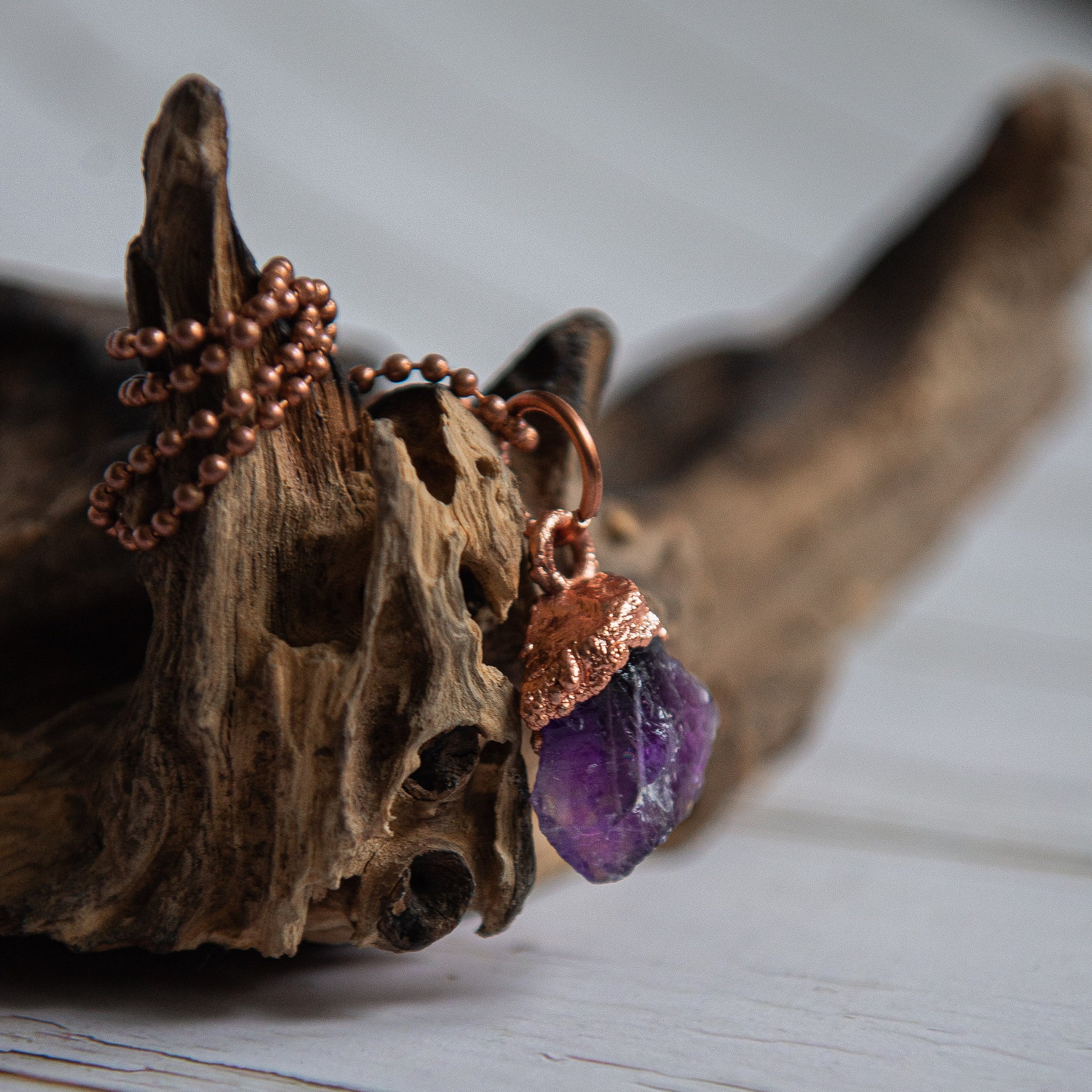 Copper Pendant Jewelry With Raw Amethystgift for - Etsy