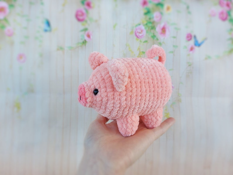 Crochet Pink Pig Toy Gift Funny Pig Amigurumi Piggy Cute - Etsy