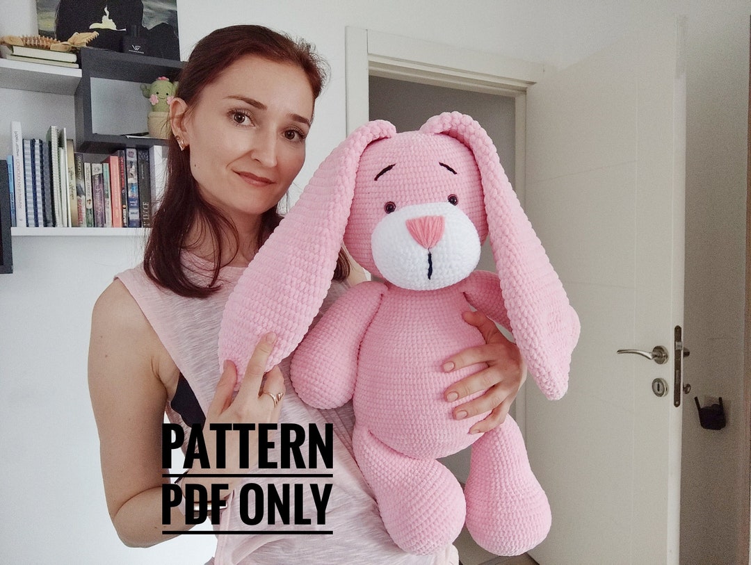Crochet Big Bunny Pillow Pattern English, Big Bunny Pattern, Amigurumi ...