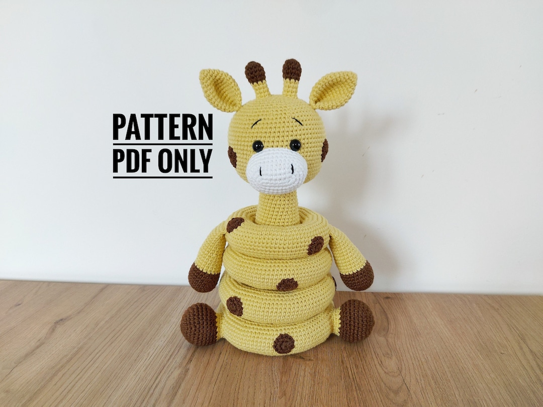 Crochet Stacking Giraffe Toy Pattern: Montessori Stuffed Animal (PDF ...