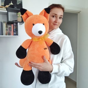 PDF Plush Big Red Fox Crochet Pattern, Big Fox Crochet Pattern, Big Fox ...