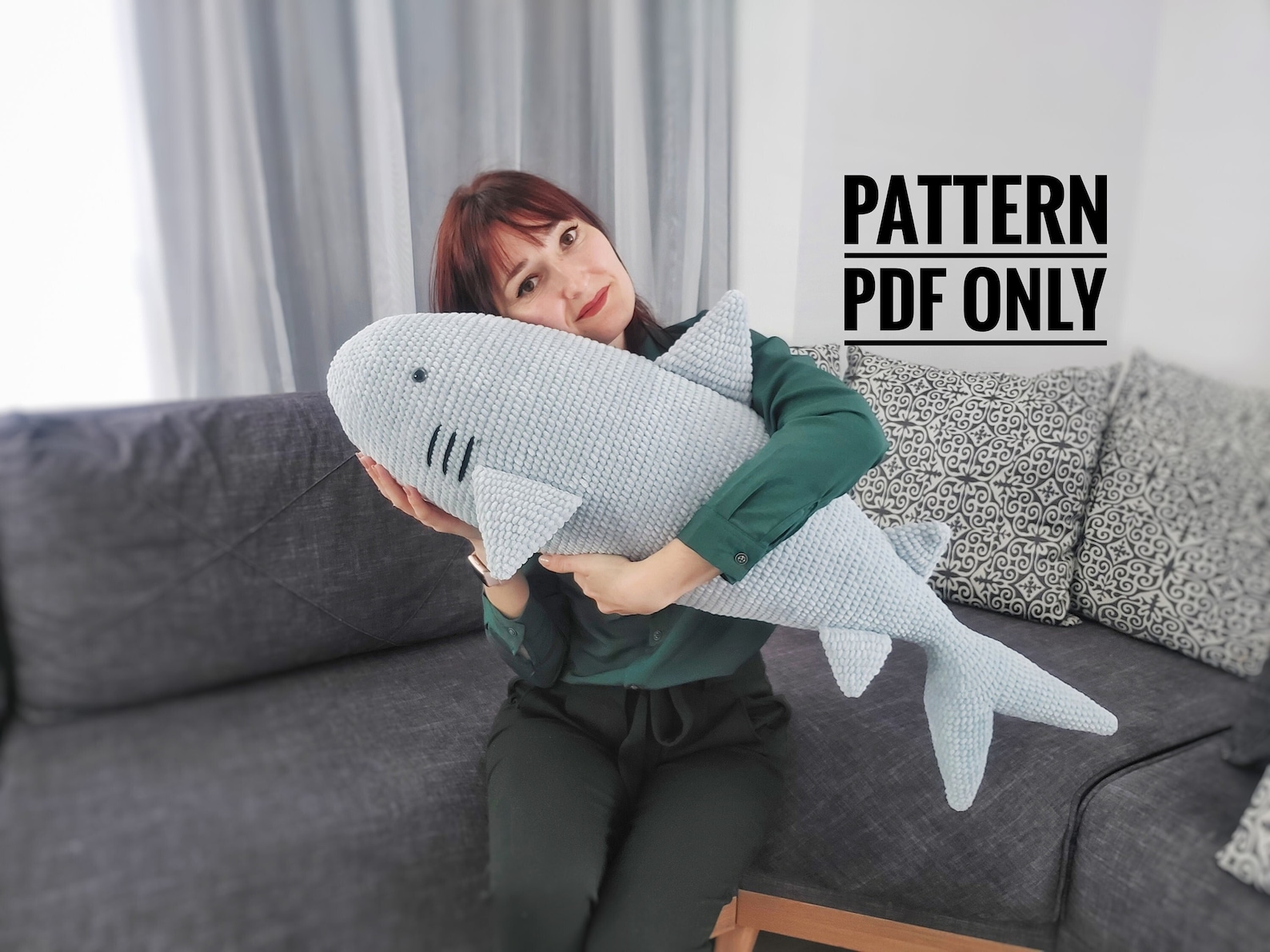 Crochet Big Shark Pillow Pattern, Amigurumi Shark (PDF Pattern) - Etsy