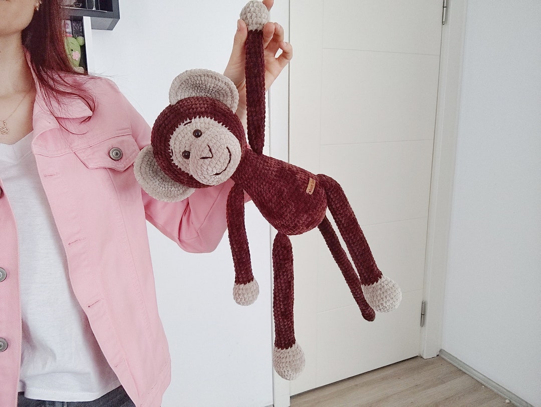 Crochet Brown Big Monkey Toy, Amigurumi Monkey, Cute Monkey, Michael ...
