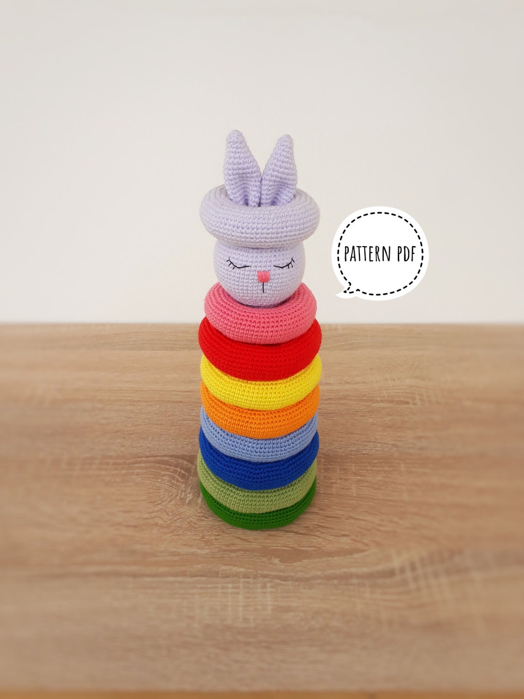 Stacking Toy Bunny Crochet Pattern, Crochet Montessori Pattern, Baby ...