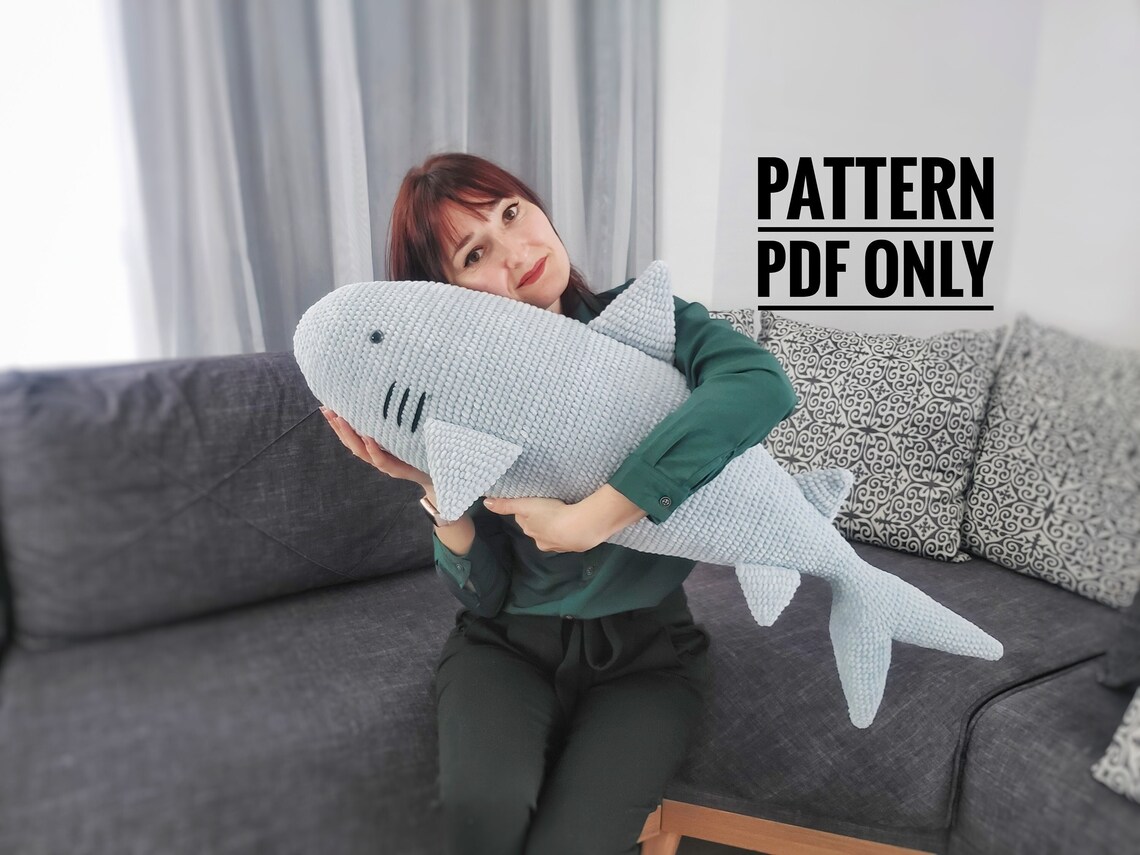 Crochet Big Shark Pillow Pattern Shane the Shark Crochet | Etsy