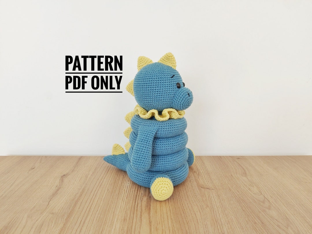 Stacking Dinosaur Crochet Pattern, Montessori Dinosaur Toy Pattern ...