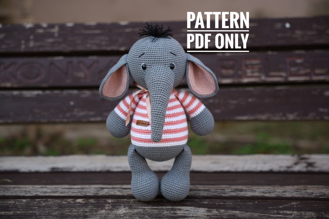Plushie Toy Elephant Crochet Pattern, Elephant Pattern, Crochet Toy ...