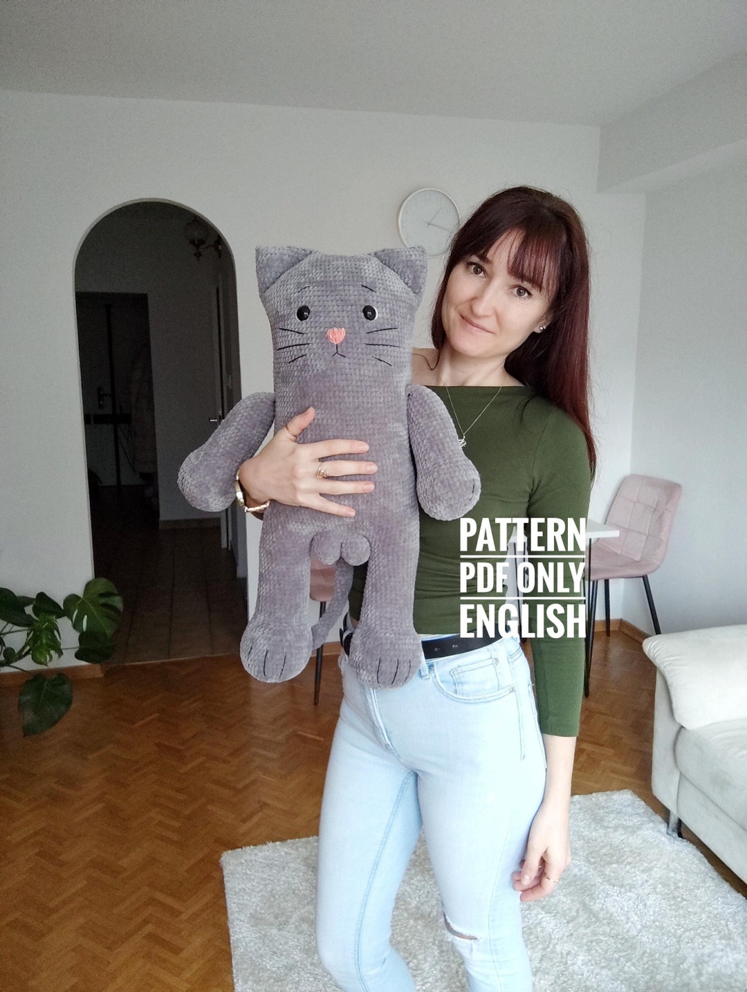 Giant Crochet Cat Pattern: Plush Kitten Toy (PDF Pattern) - Etsy