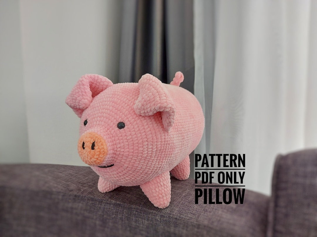 Crochet Pig Pillow Pattern, Plush Piggy (PDF Pattern) - Etsy