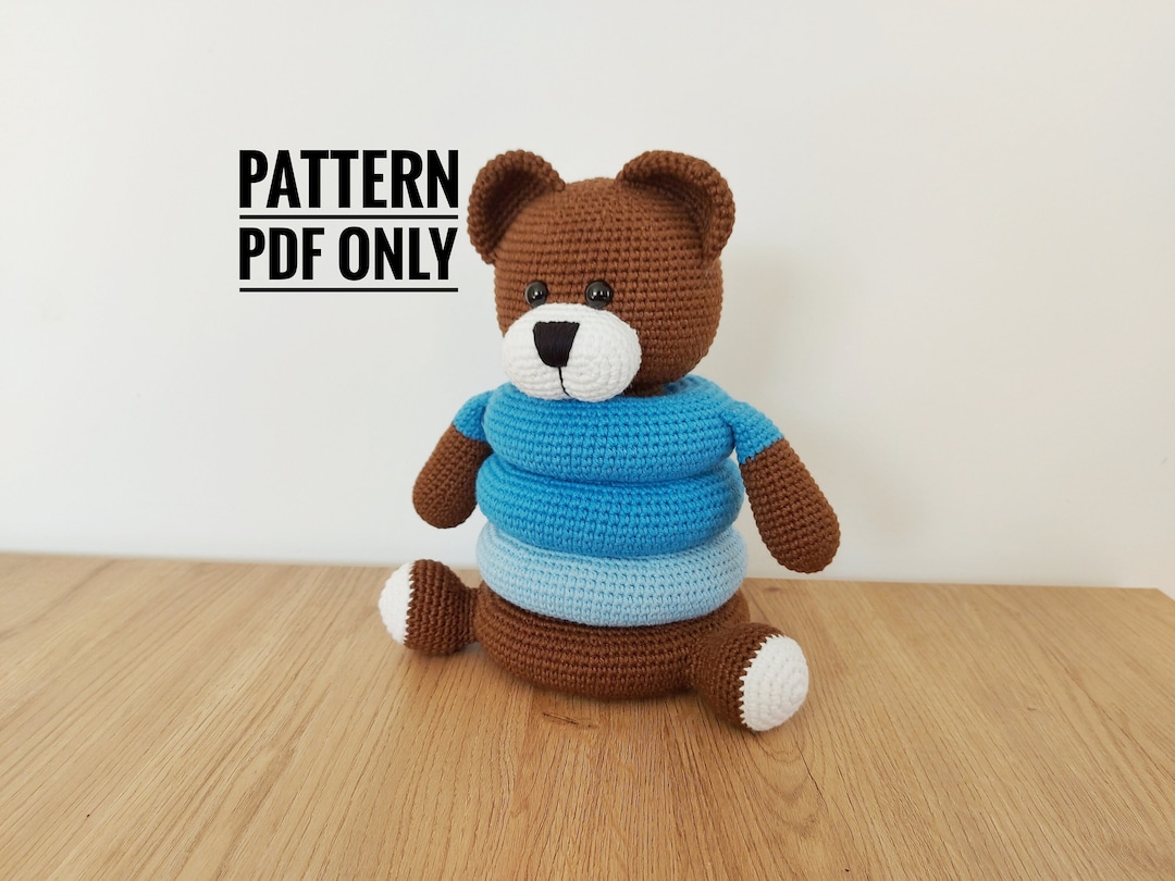Stacking Bear Crochet English Pattern, Montessori Bear Toy Pattern ...