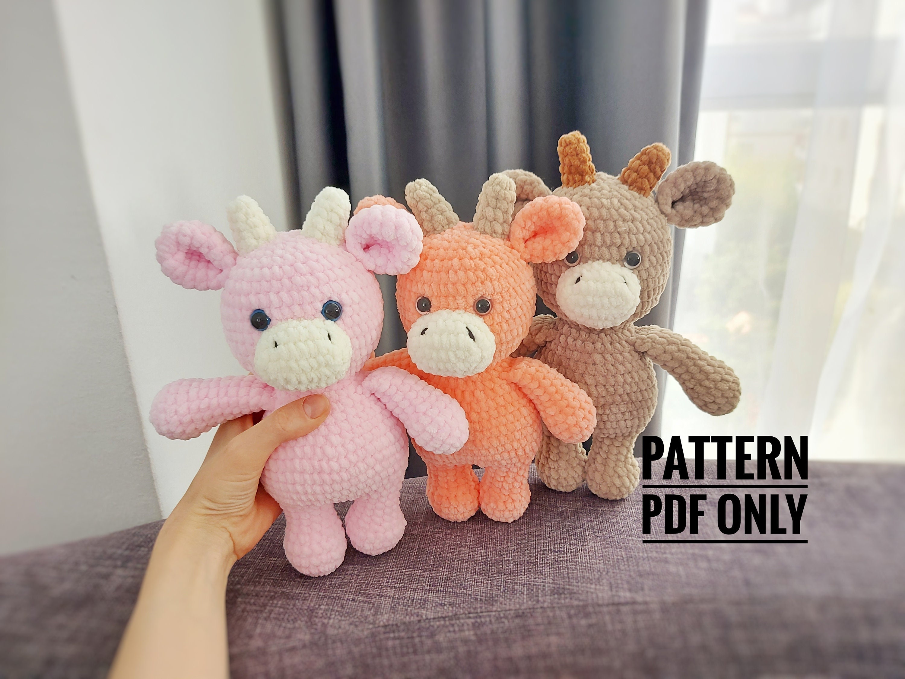 Crochet Cow Toy Pattern CROCHET PDF PATTERN english - Etsy