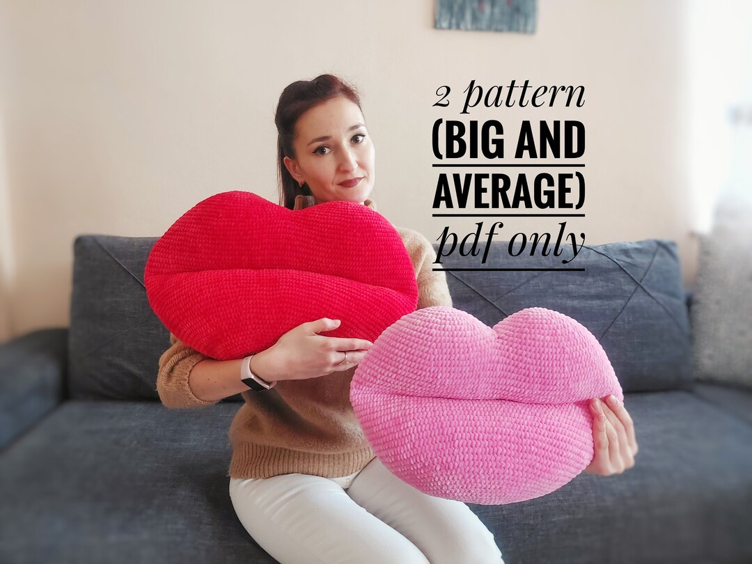 Crochet Lips Pillow Pattern, Crochet Lips Tutorial - Etsy