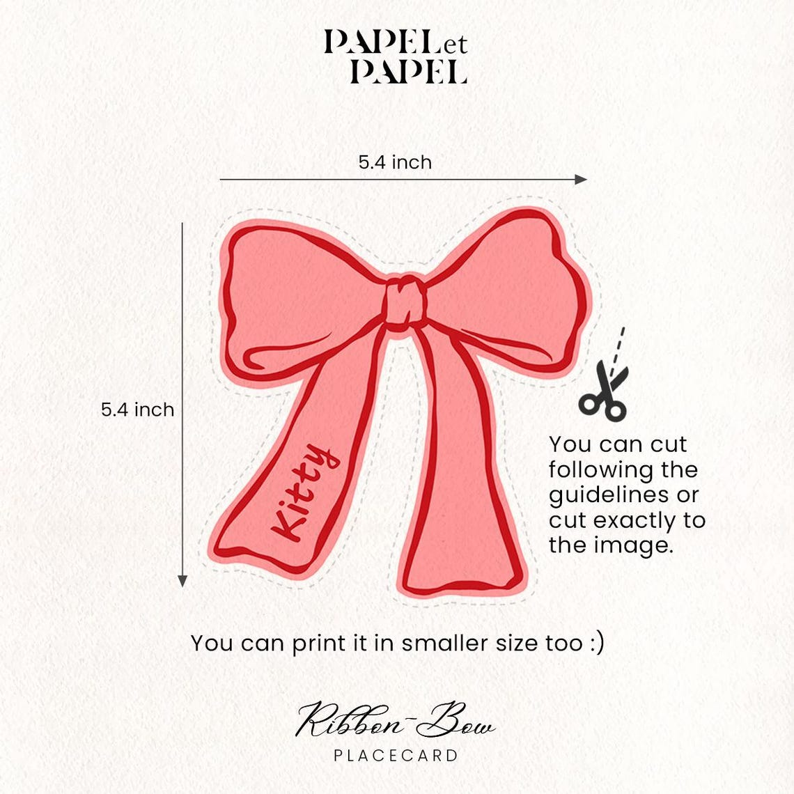 Bow Place Card Template, Elegant Wedding Seating (editable Canva) - Etsy
