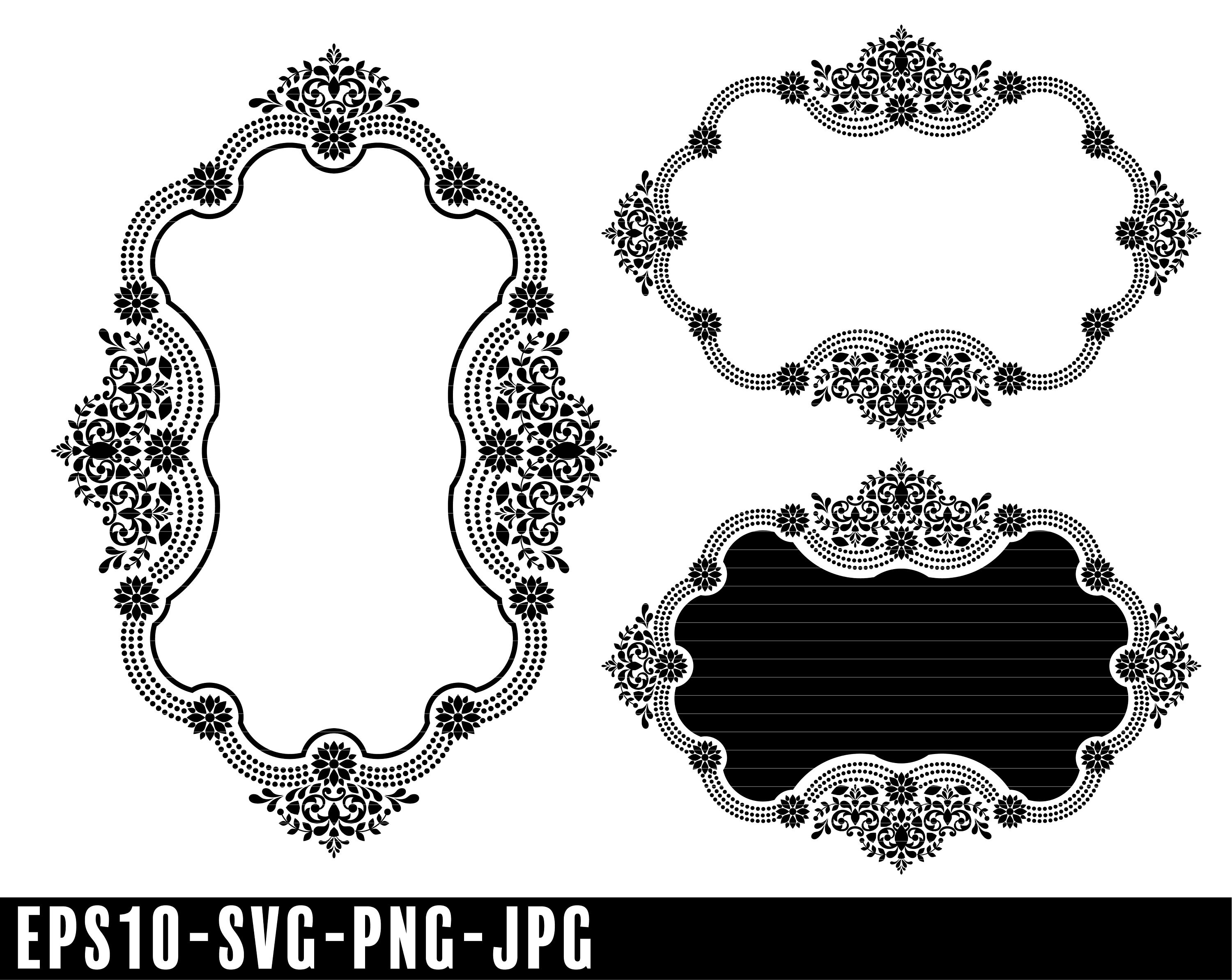Decorative Rectangle Frame Svg Frame Frame Svg Bundle | Etsy