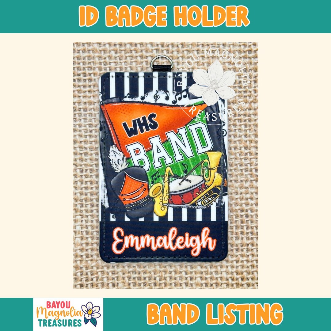 Marching Band ID Badge Holder – Personalized Name – Music Student ...